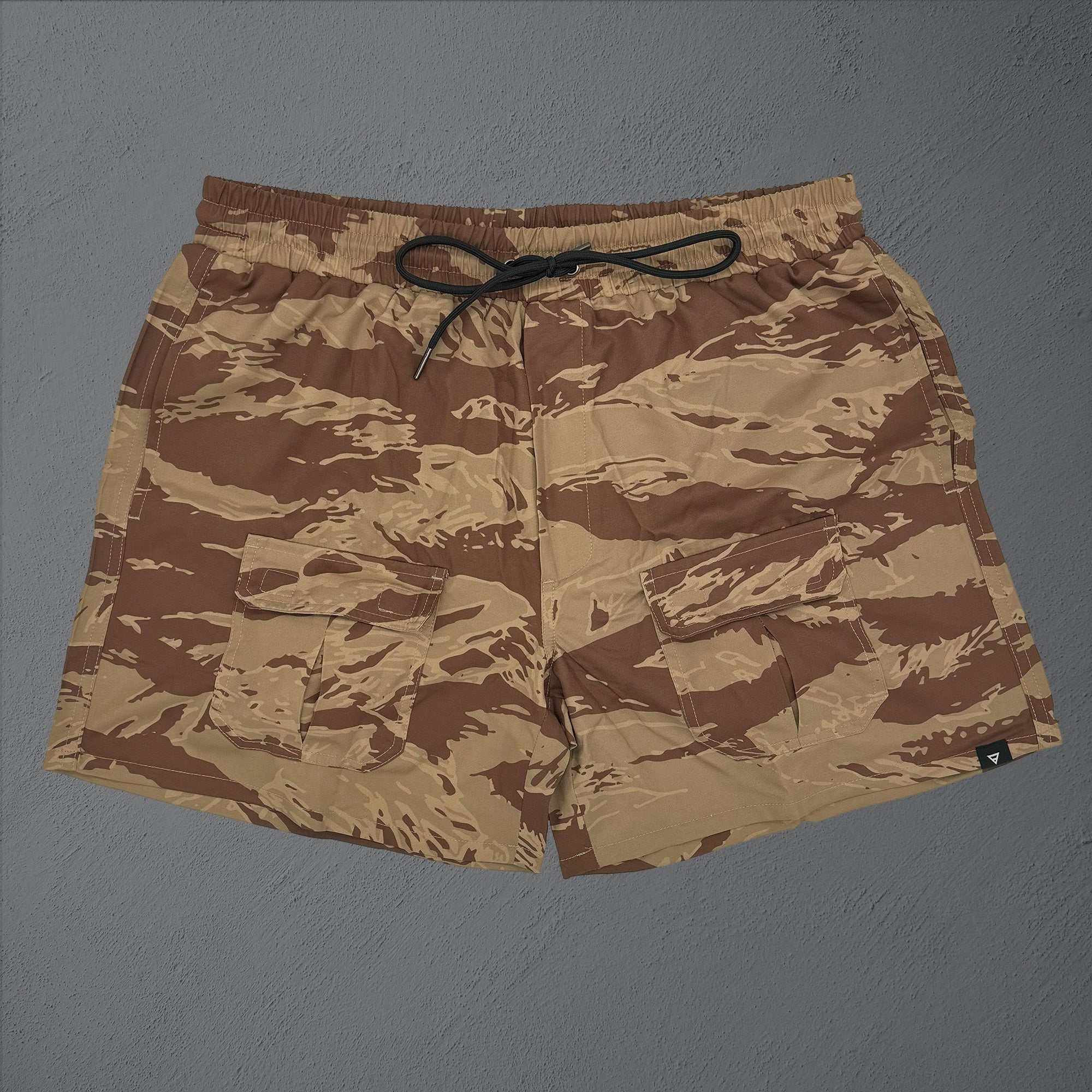 Tiger stripe desert board shorts